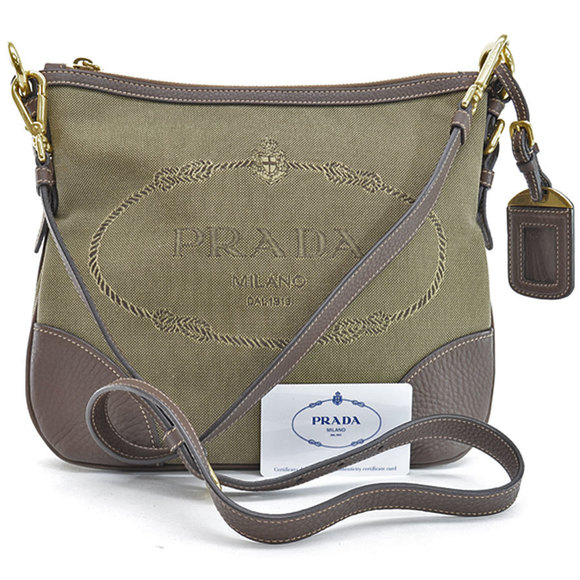 Prada | Bags | Prada Bag Brown X Gold Canvas Leather Metal Material ...
